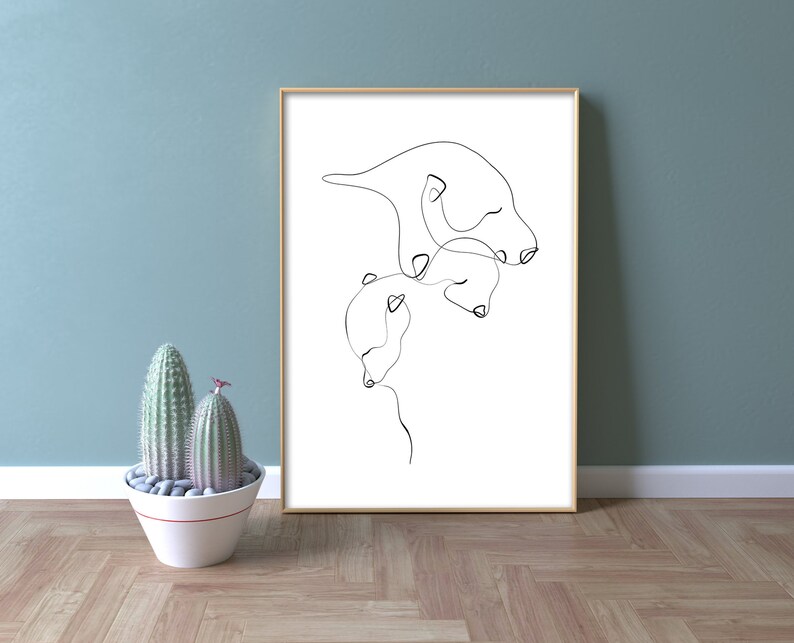 Polar Bear Line Drawingpolar Bear Line Drawing | Etsy