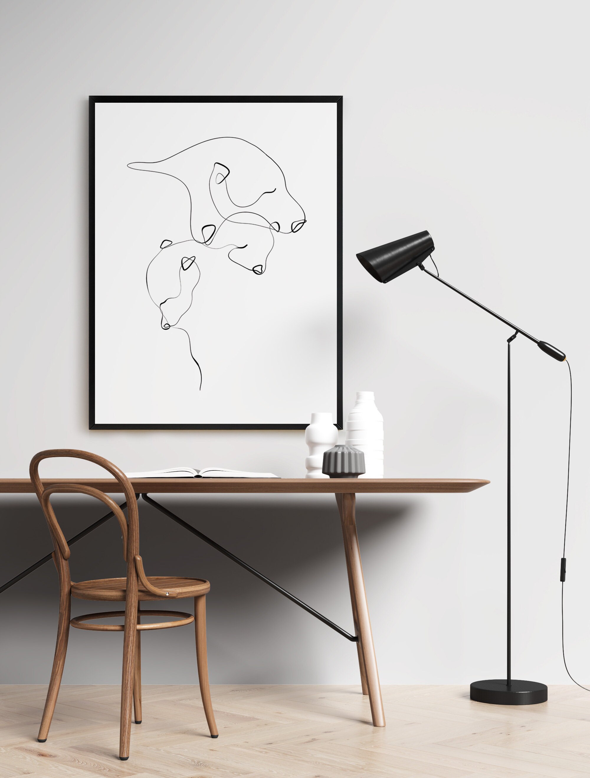 Polar Bear Line Drawingpolar Bear Line Drawing | Etsy