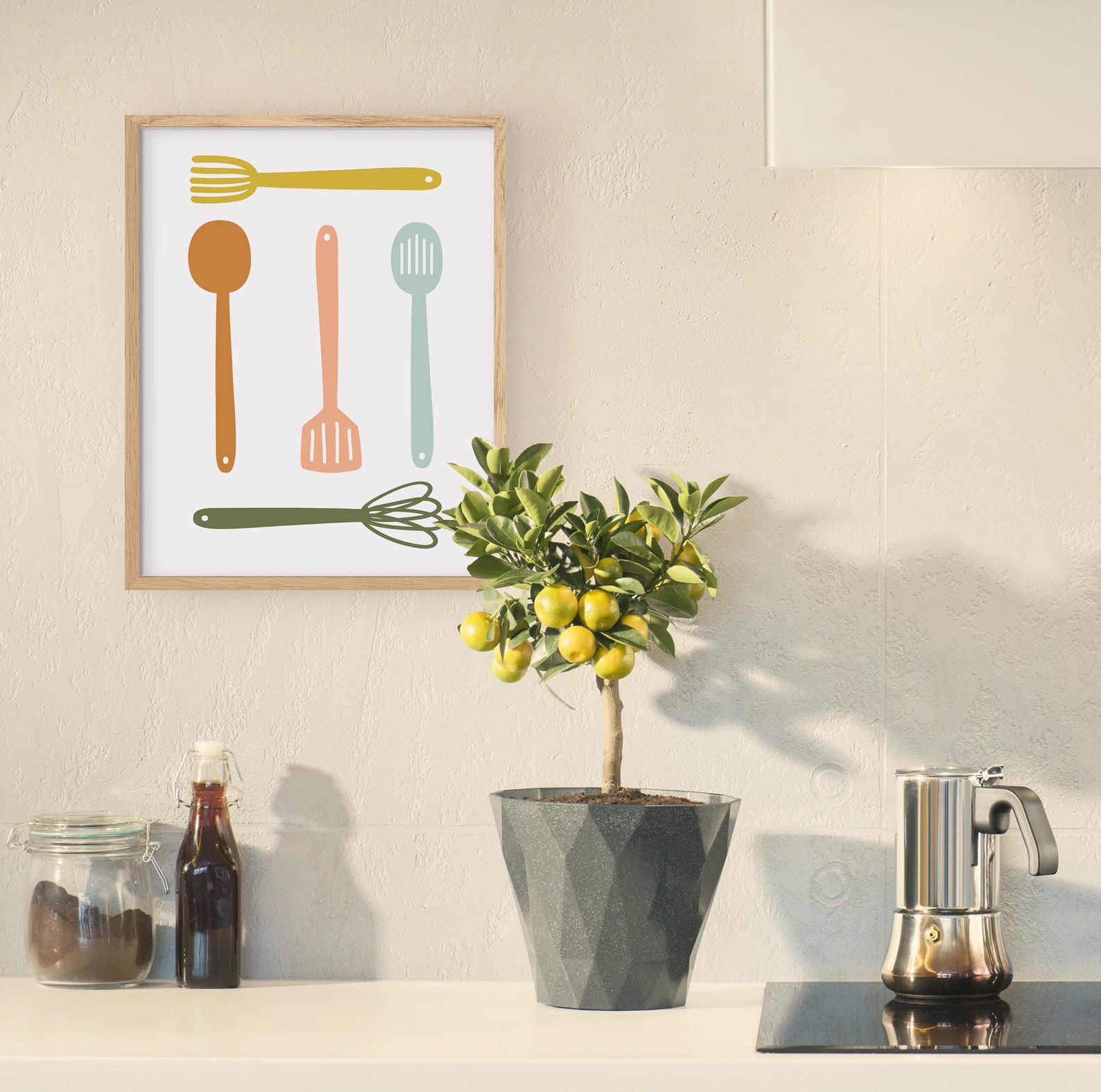 Cooking Utensils Wall Art, Kitchen Wall Art, Kitchen Printable Digital ...