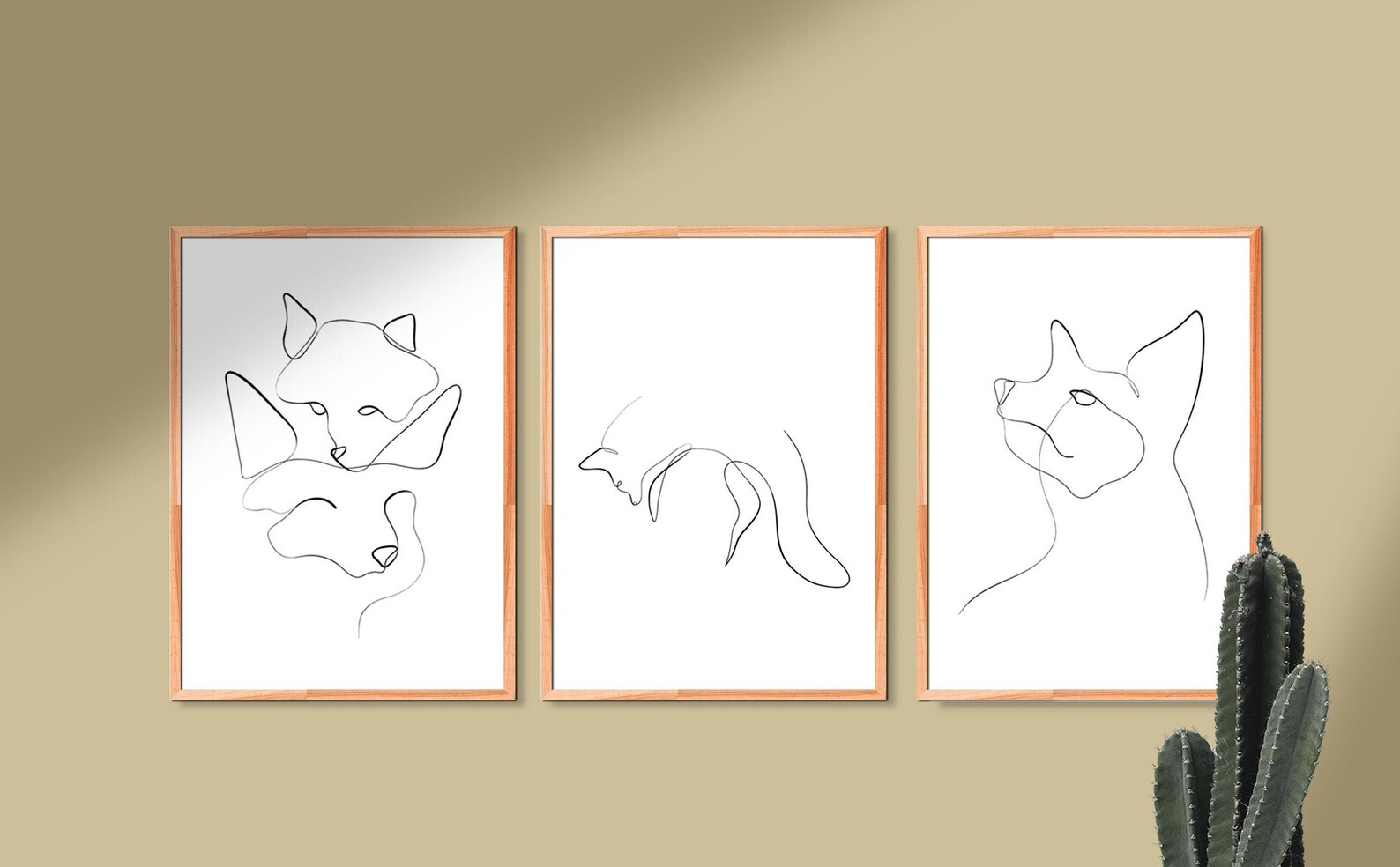 Fox Line Drawing Print Set of 3 Fox Line Drawing Minimalist - Etsy