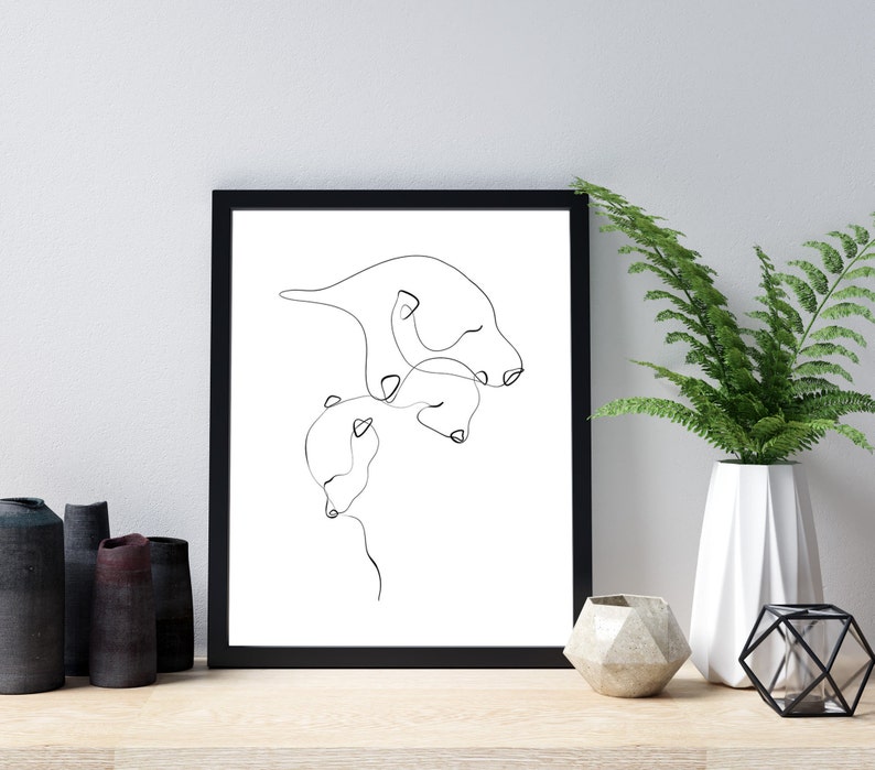 Polar Bear Line Drawingpolar Bear Line Drawing | Etsy