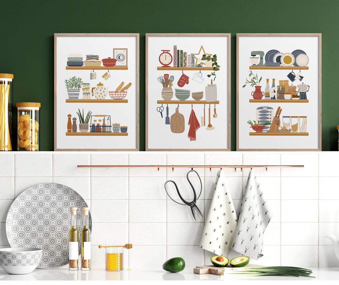 Set of 3 Printable Kitchen Wall Art Kitchen Art Poster - Etsy