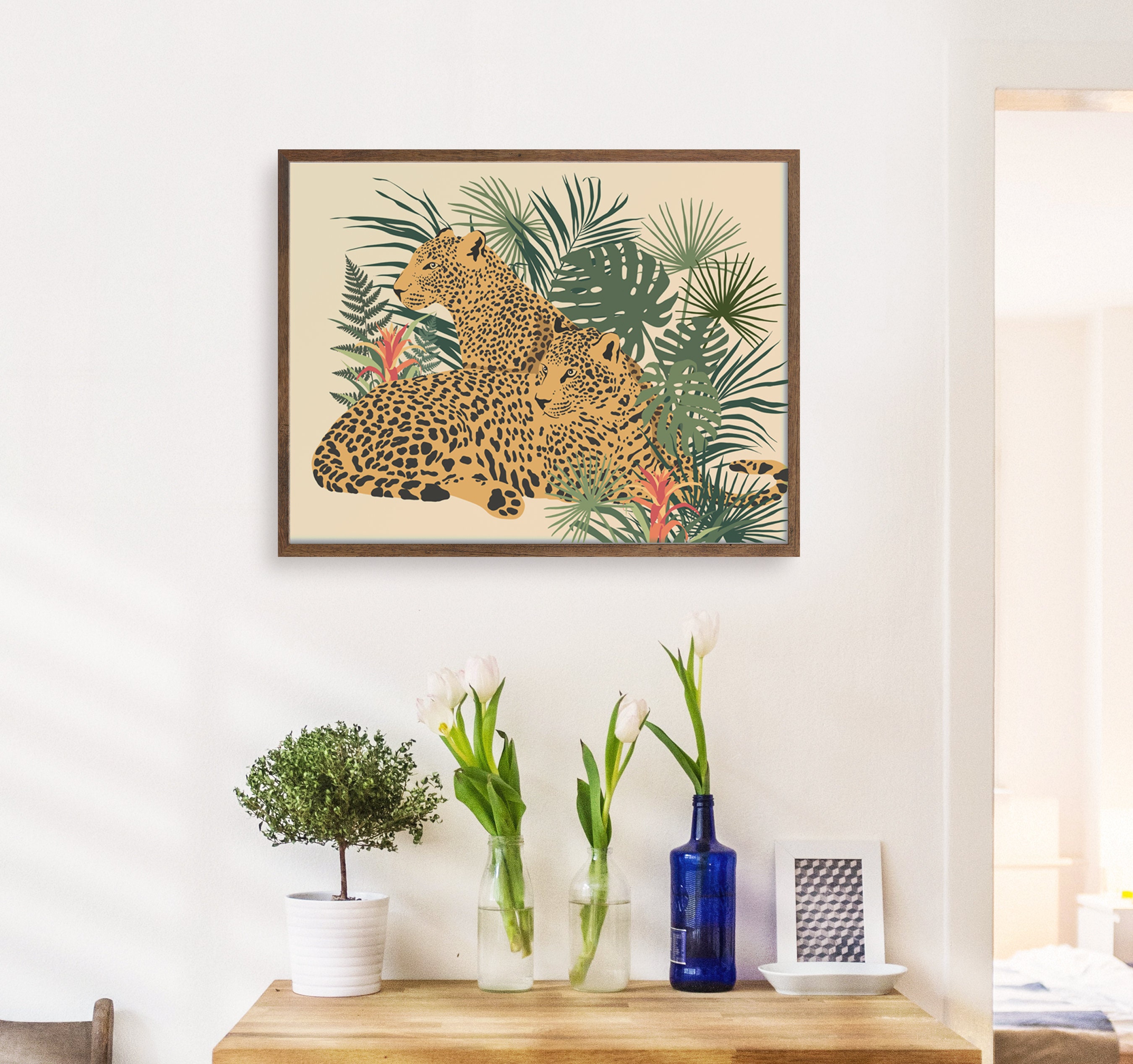Leopards Digital Print Printable Leopard Wall Decor Tropical - Etsy