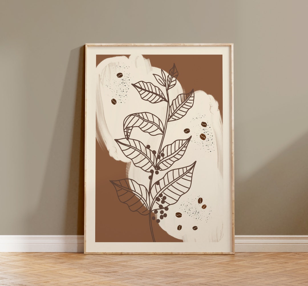 Coffee Botanical Print, Printable Coffee Bean, Kitchen Digital Print ...