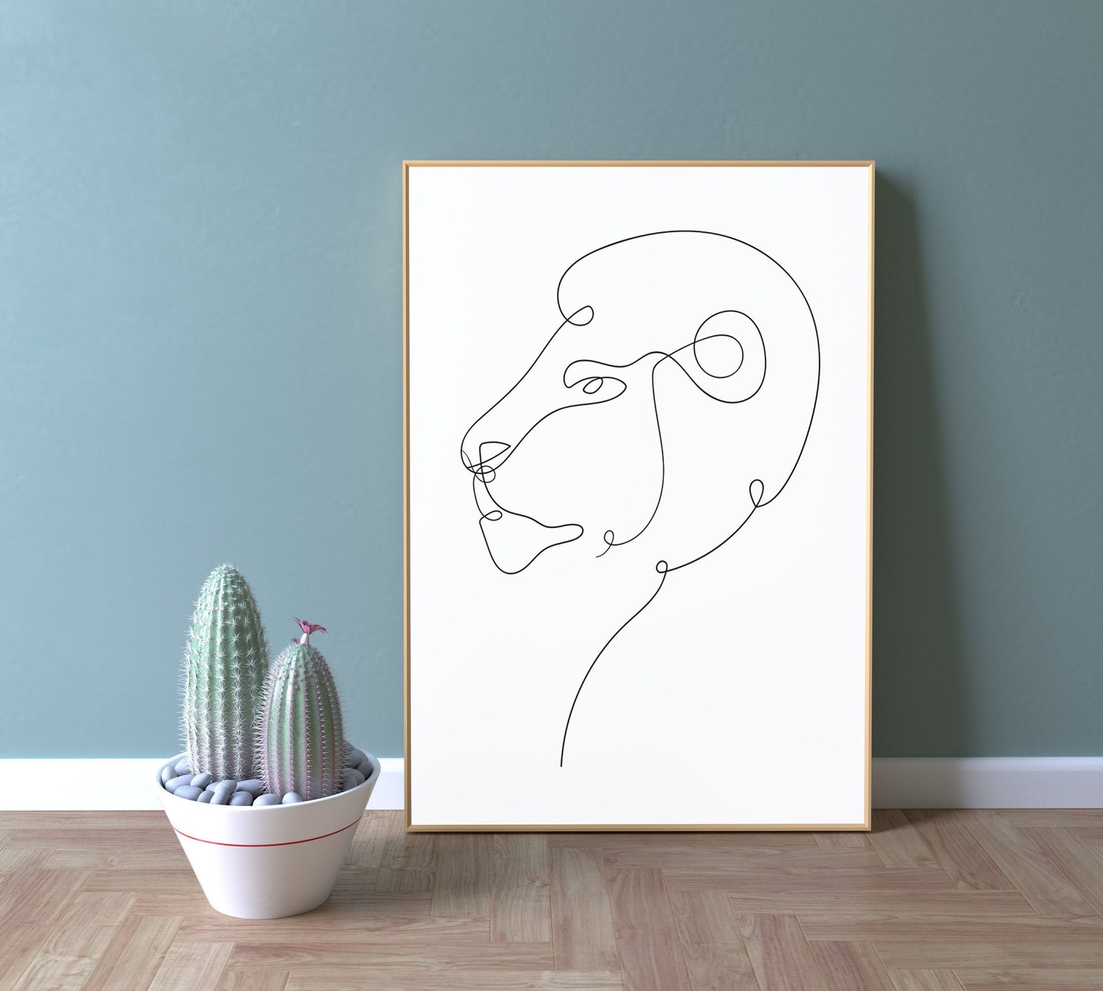 Lion Line Art,one Line Drawing,lion Printable Art,lion Line Drawing ...