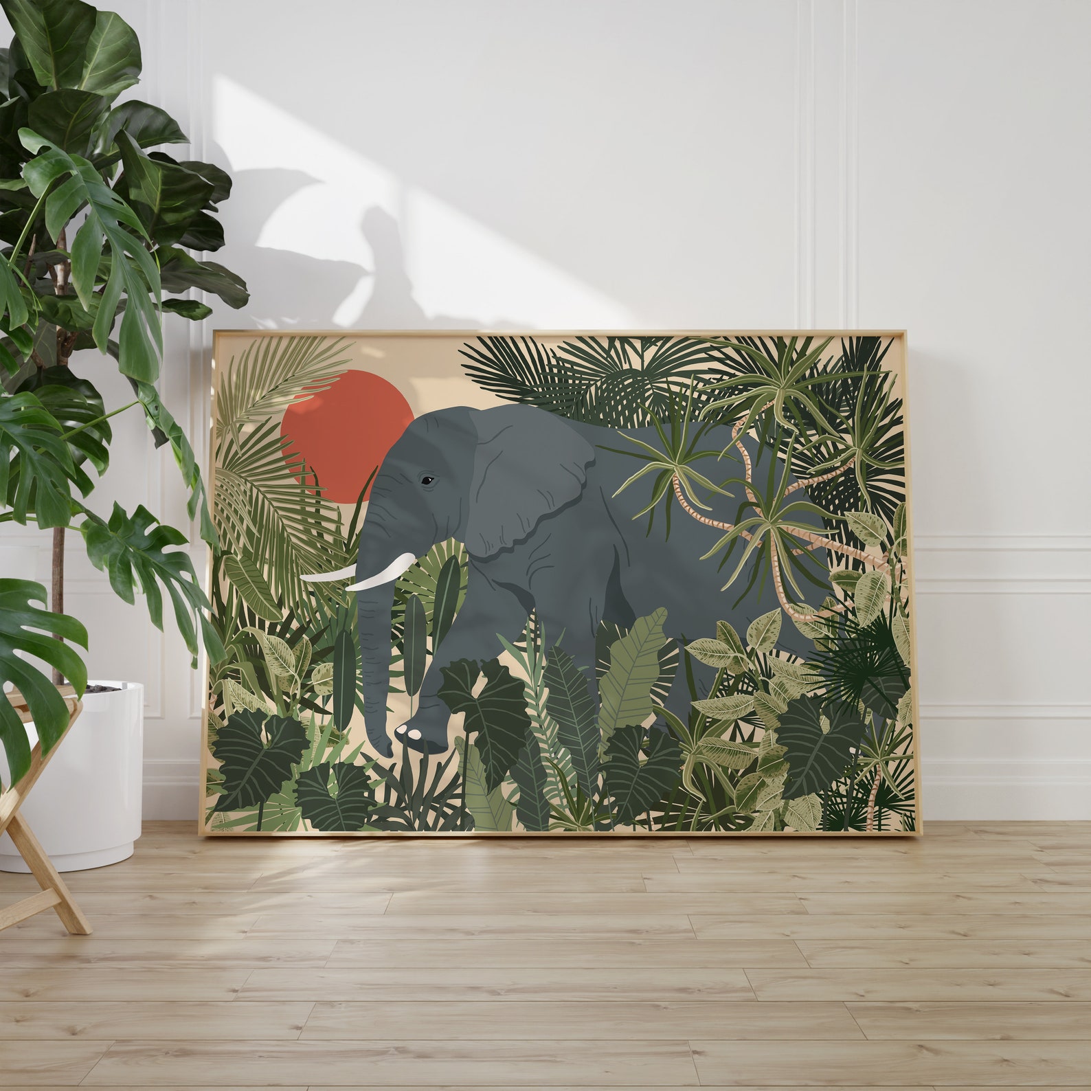 Set of 6 Animal Prints, Tropical Plant, Gallery Wall Art, Leopards ...