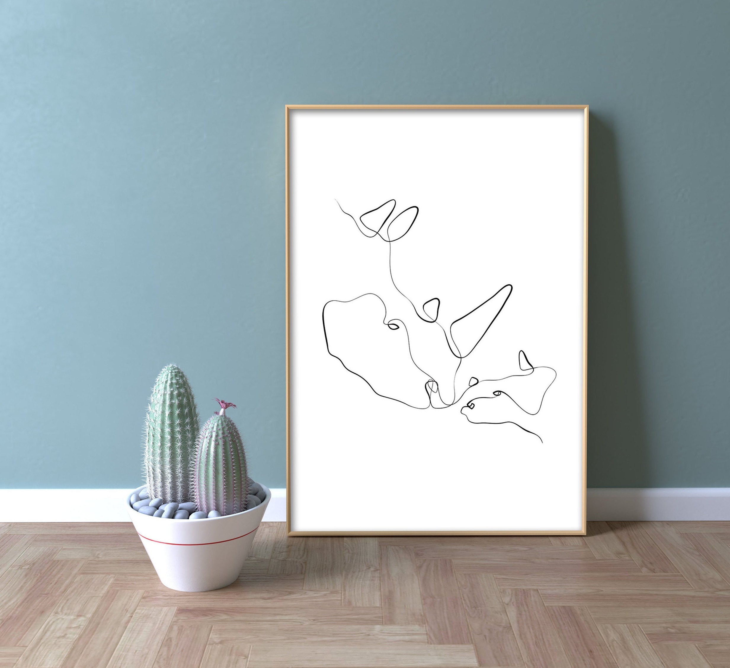 Rhinoceros Line Drawing Printrhinoceros Line | Etsy