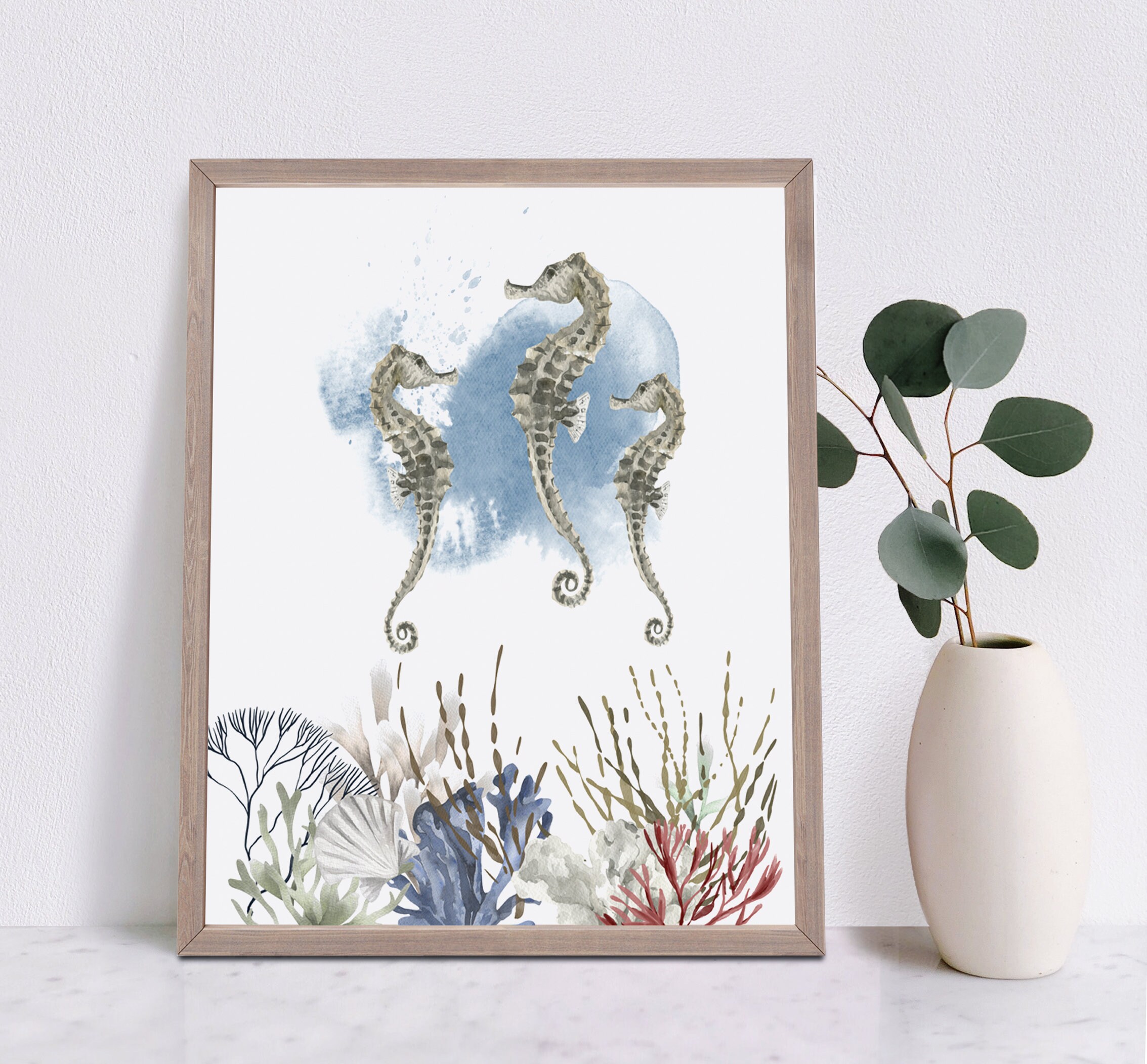 Set of 8 Ocean Animal Printable Sea Creature Art Coastal - Etsy