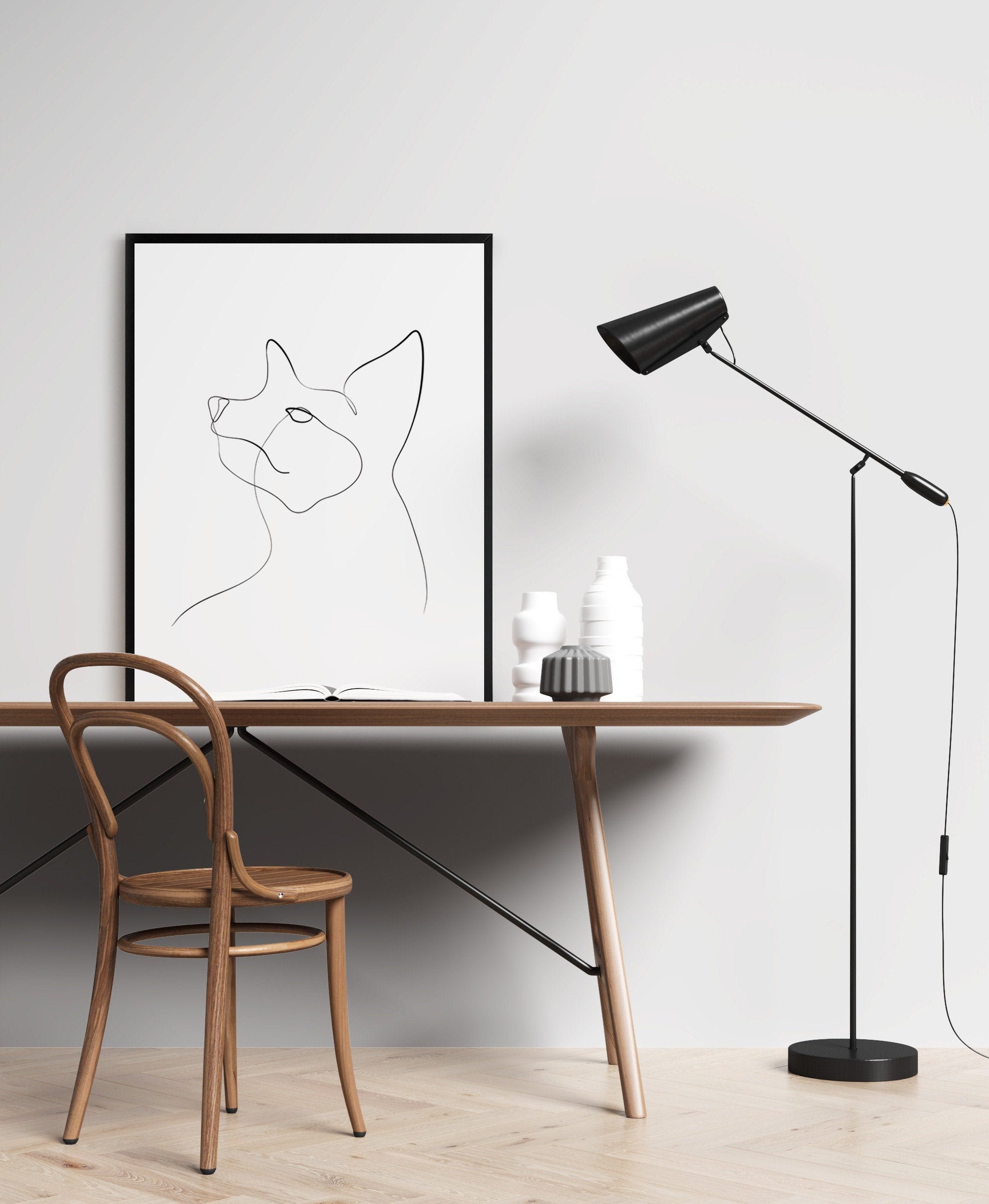 Fox Line Drawing Print Fox Line Drawing Minimalist Line Art - Etsy