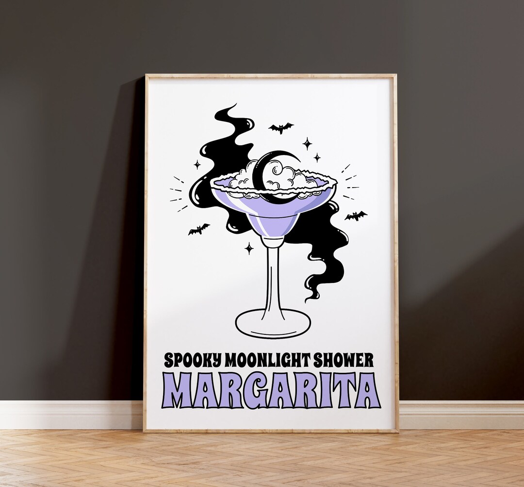 Spooky Cocktail Print, Printable Margarita, Bar Cart Decor, Halloween ...