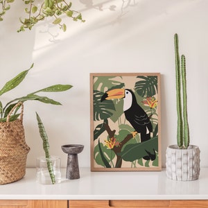 Toucan Bird Print, Tropical Bird Poster, Jungle Wall Art, Tropical Wall ...