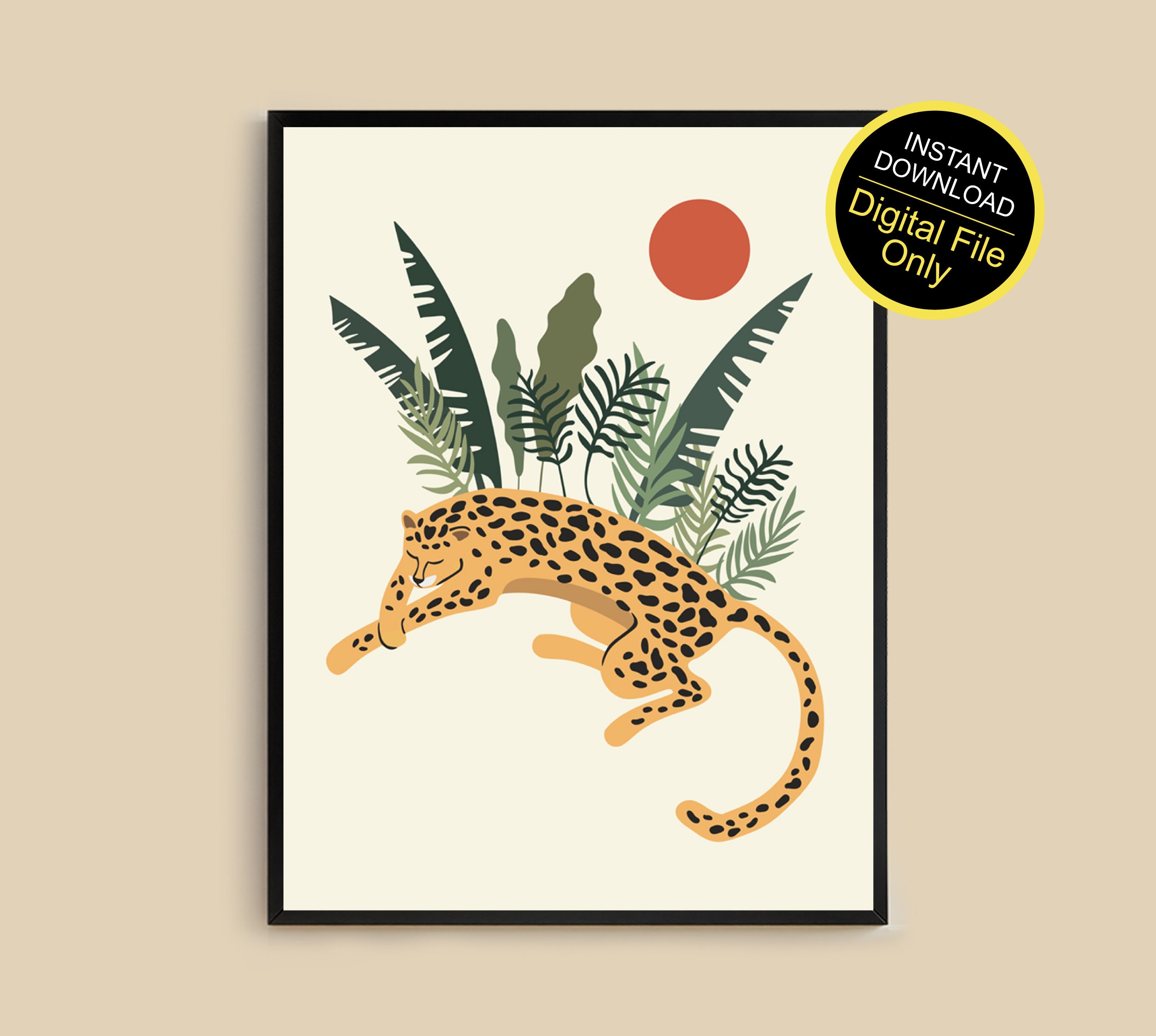 Boho Cheetah Wall Art Printable Cheetah Art Leopard Wall | Etsy