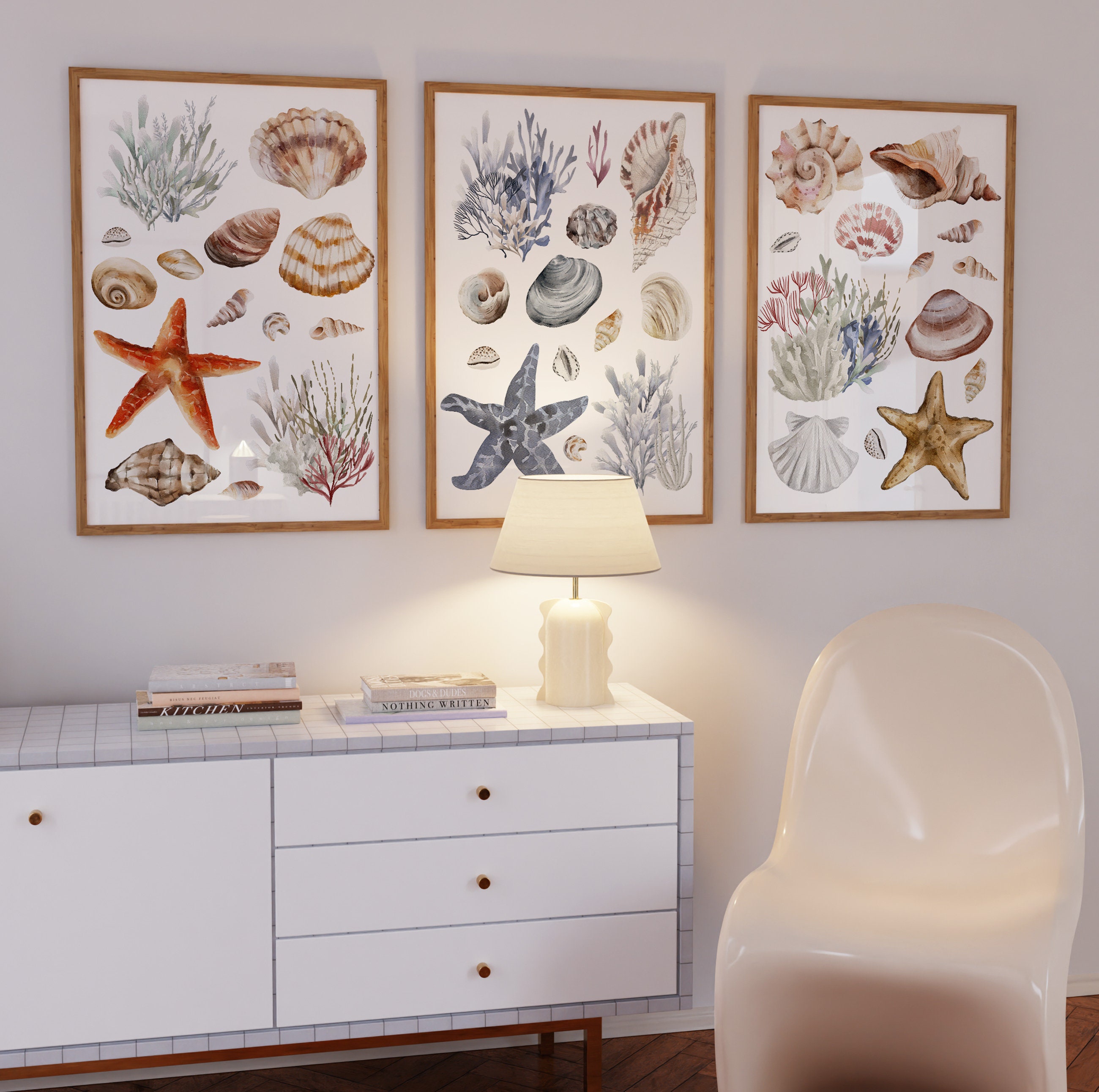 Sea Shells Wall Art Nautical Printable Coastal Home Decor - Etsy