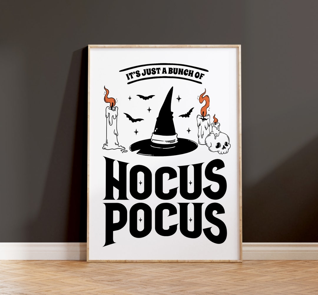 Hocus Pocus Wall Art, Halloween Digital Print, Witch Hat Printable ...