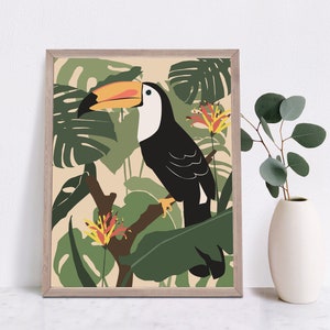 Toucan Bird Print, Tropical Bird Poster, Jungle Wall Art, Tropical Wall ...