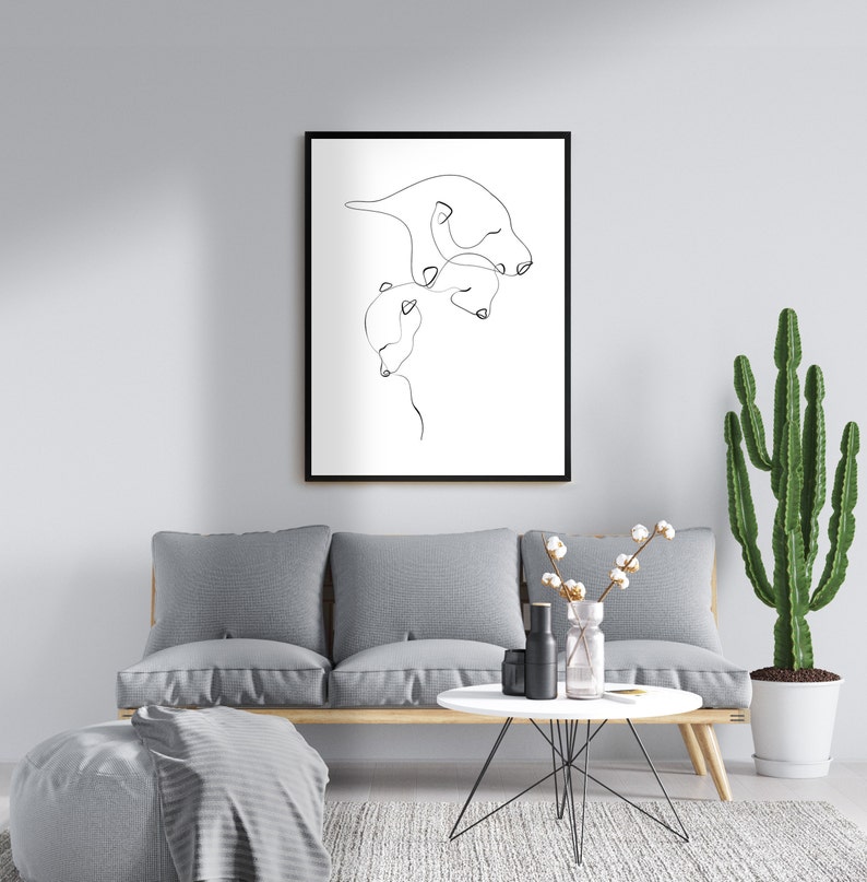 Polar Bear Line Drawingpolar Bear Line Drawing | Etsy