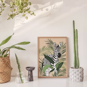 Set of 6 Animal Prints, Tropical Plant, Gallery Wall Art, Leopards ...