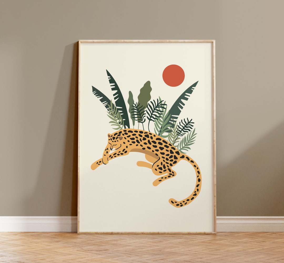 Boho Cheetah Wall Art, Printable Cheetah Art, Leopard Wall Art, Wild ...
