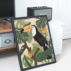 Toucan Bird Print, Tropical Bird Poster, Jungle Wall Art, Tropical Wall ...