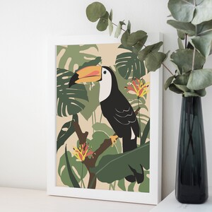 Toucan Bird Print, Tropical Bird Poster, Jungle Wall Art, Tropical Wall ...