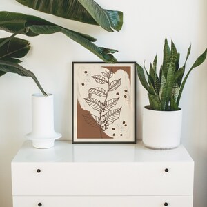 Coffee Botanical Print, Printable Coffee Bean, Kitchen Digital Print ...