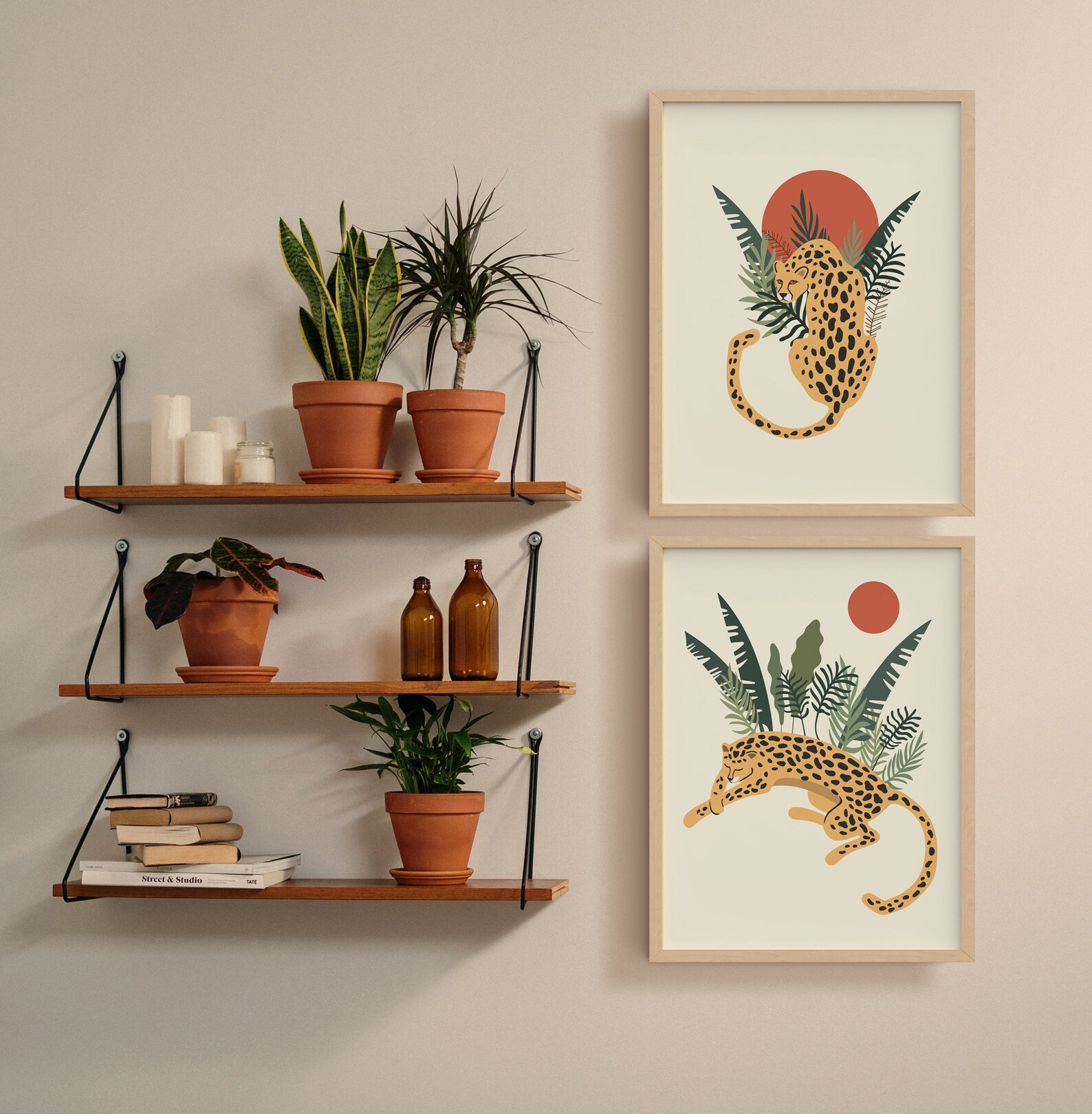 Set of 2 Cheetah Wall Art Printable Cheetah Art Boho Leopard | Etsy