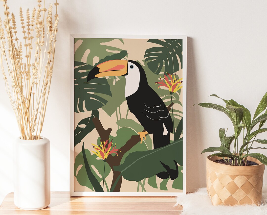 Toucan Bird Print, Tropical Bird Poster, Jungle Wall Art, Tropical Wall ...