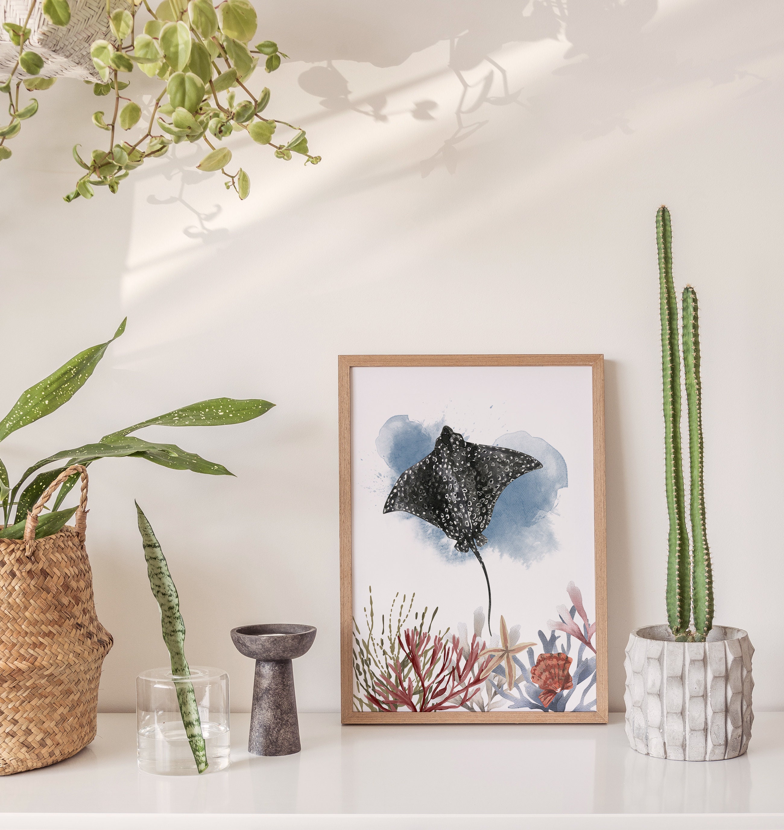 Printable Eagle Ray Watercolor Wall Art Eagle Ray Poster Ray - Etsy