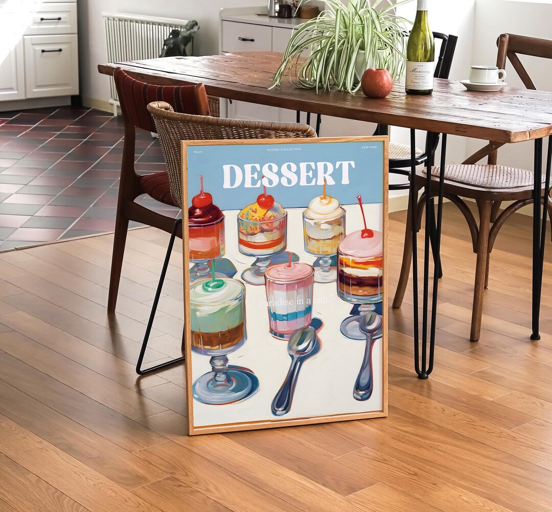 Parfait Wall Art, Printable Dessert, Foodie Art Print, Modern Kitchen ...