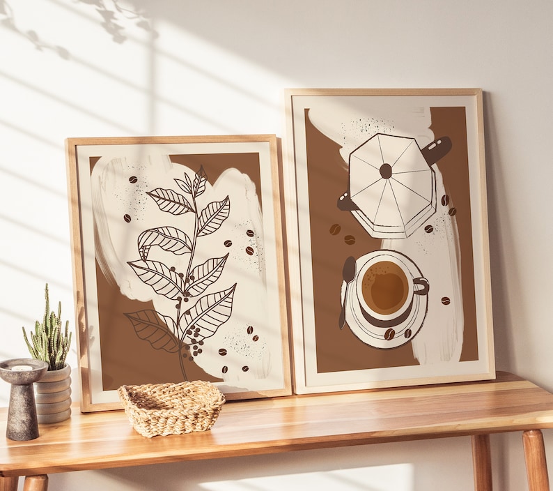 Printable Coffee Artwork, Kitchen Poster, Coffee Art Poster, Coffee ...