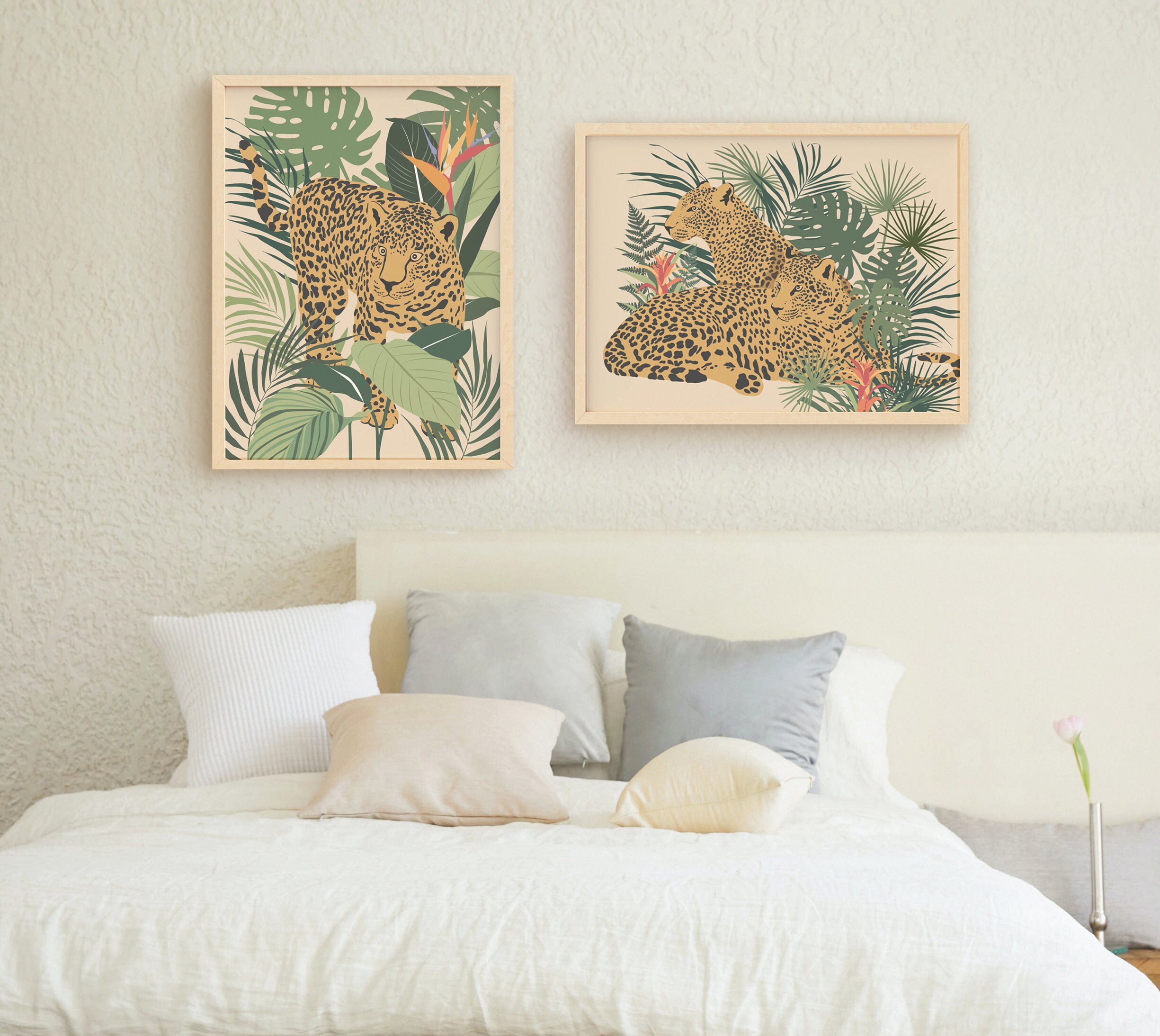 Leopards Digital Print Printable Leopard Wall Decor Tropical - Etsy