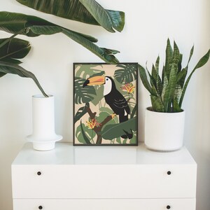 Toucan Bird Print, Tropical Bird Poster, Jungle Wall Art, Tropical Wall ...