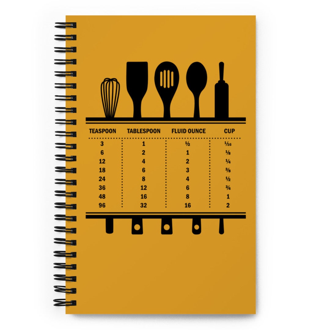 Spiral Notebook, Recipe Conversion Chart Journal in Gold - Etsy
