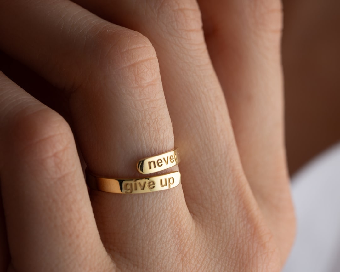 14K Gold Double Name Ring, Two Name Ring, Open Style Ring, Special Gift ...