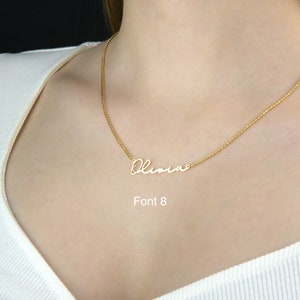 Personalized Cursive Name Necklace: 14K Gold Plated Box Chain - Etsy