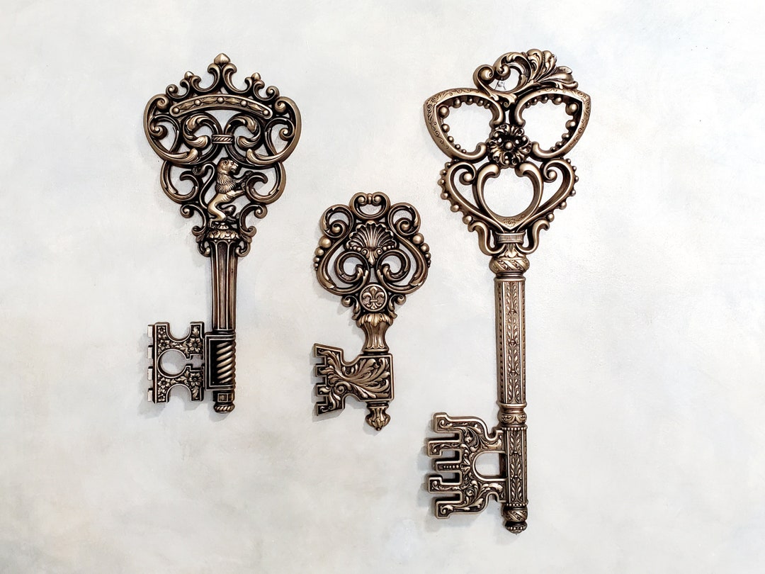 Vintage Set Gold Keys Wall Decor Art Hollywood Regency Mid Century ...
