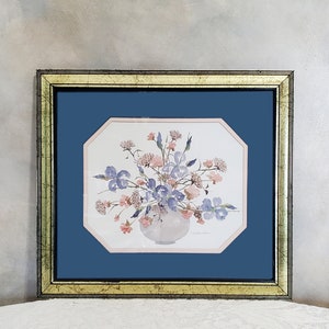 Vintage Framed Floral Watercolor Print by C. Winterle Olson - Etsy
