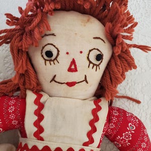 19" Vintage Raggedy Ann Doll Cloth Handmade Ragdoll Anabelle - Etsy