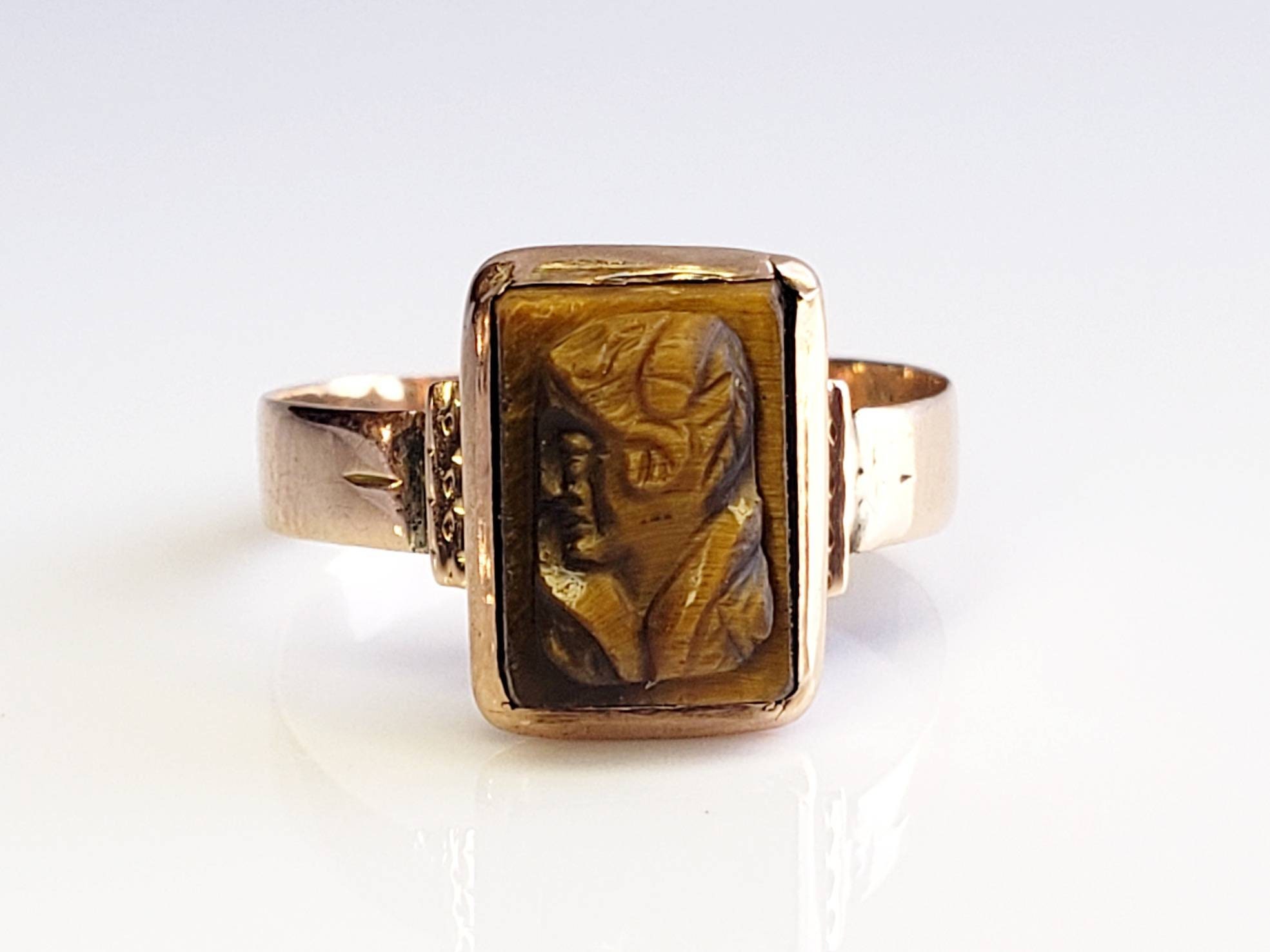 Antique Tiger Eye Cameo Ring Unisex Size 7 Victorian Jewelry - Etsy