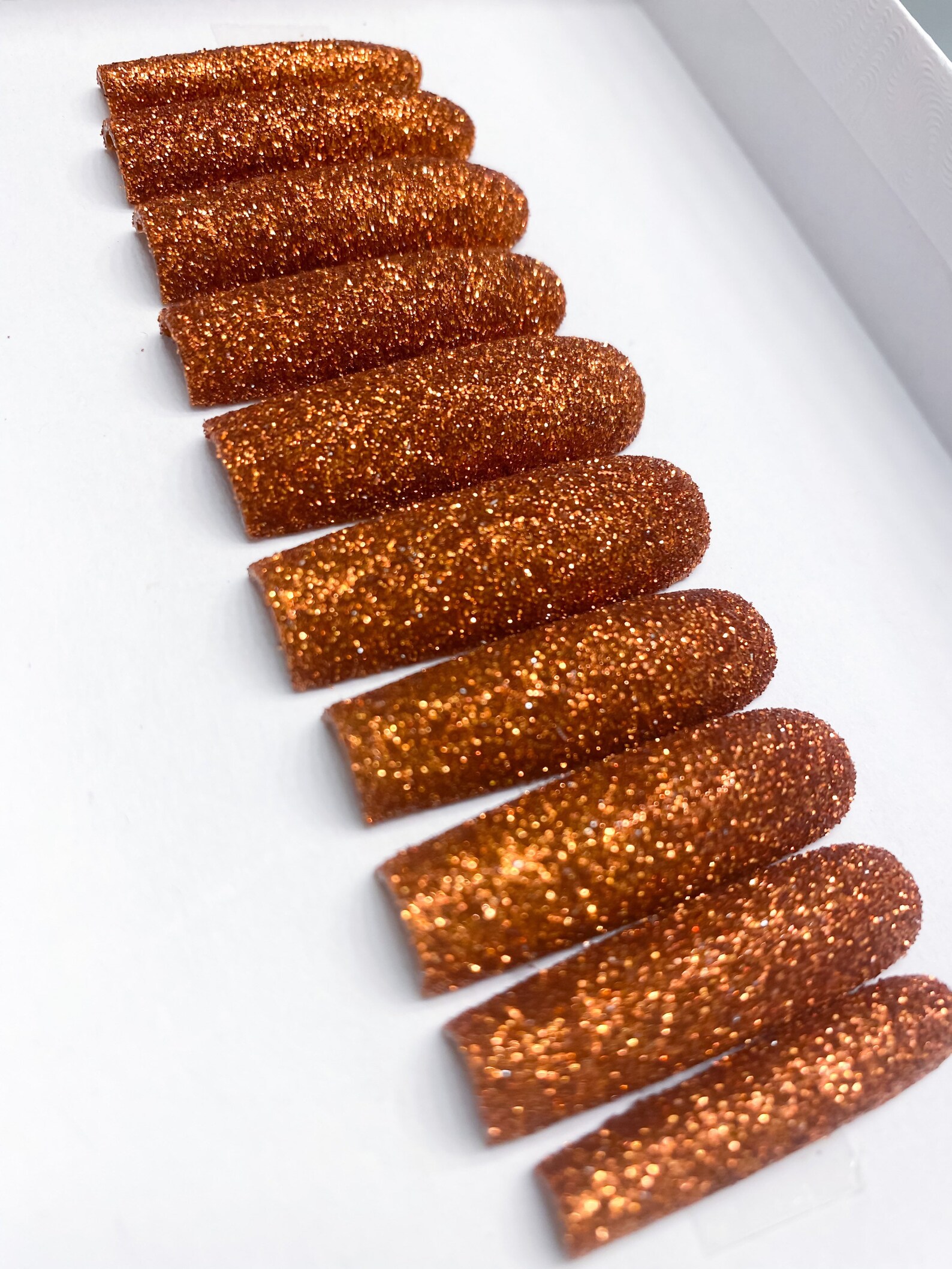 Copper Glitter Holiday Press on Nails Fall Autumn Nails - Etsy