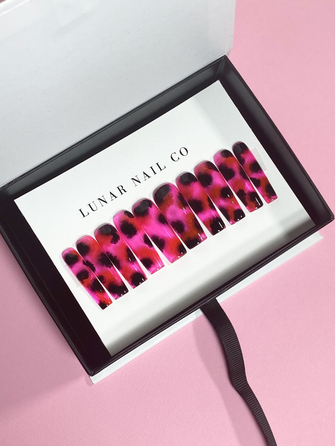 Pink Tortoise Press on Nails | Tortoise Shell | Summer Neon Nails ...
