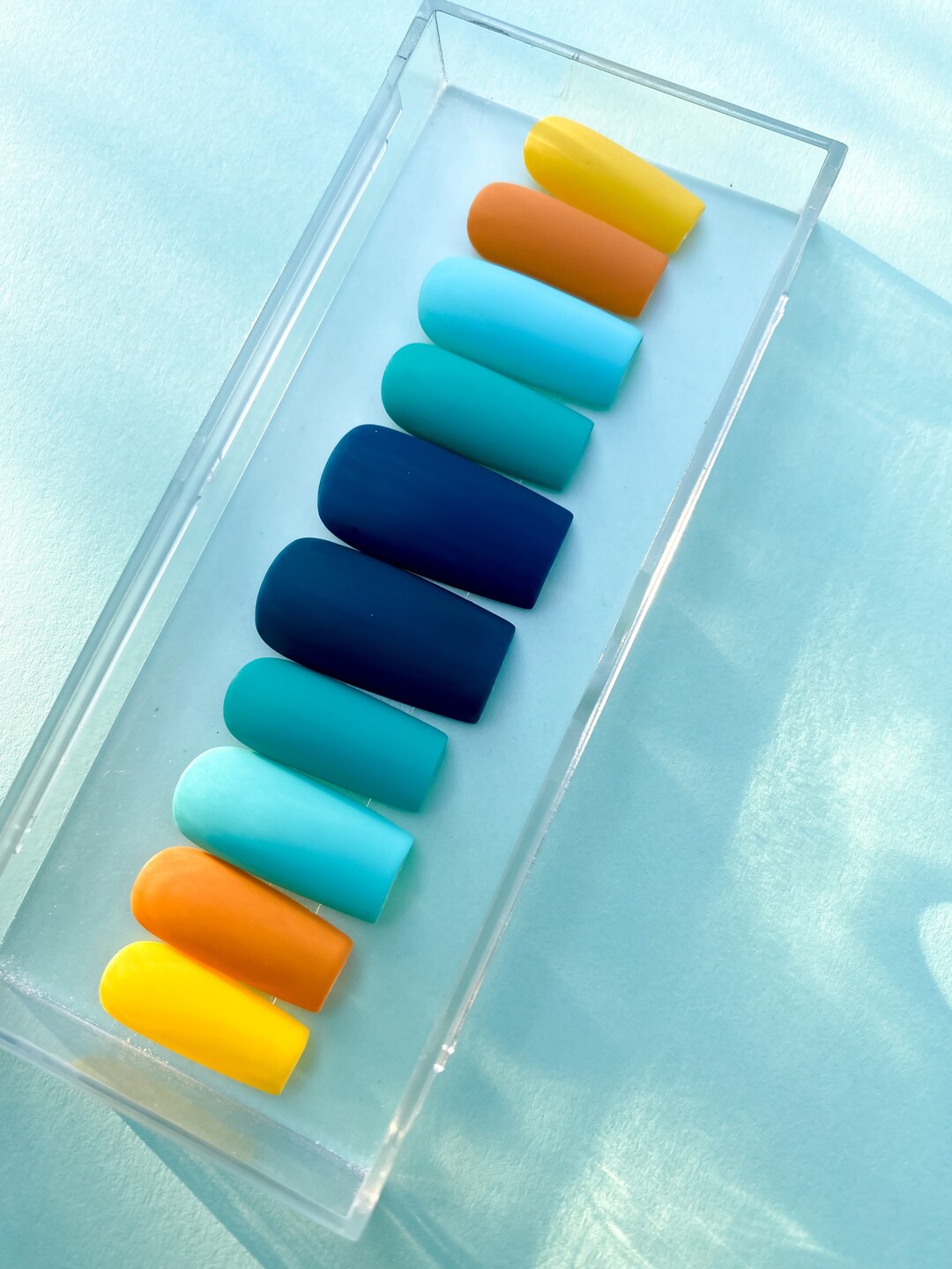Retro Summer |custom Nails | Summer Nails | Color Block Nails | Press ...