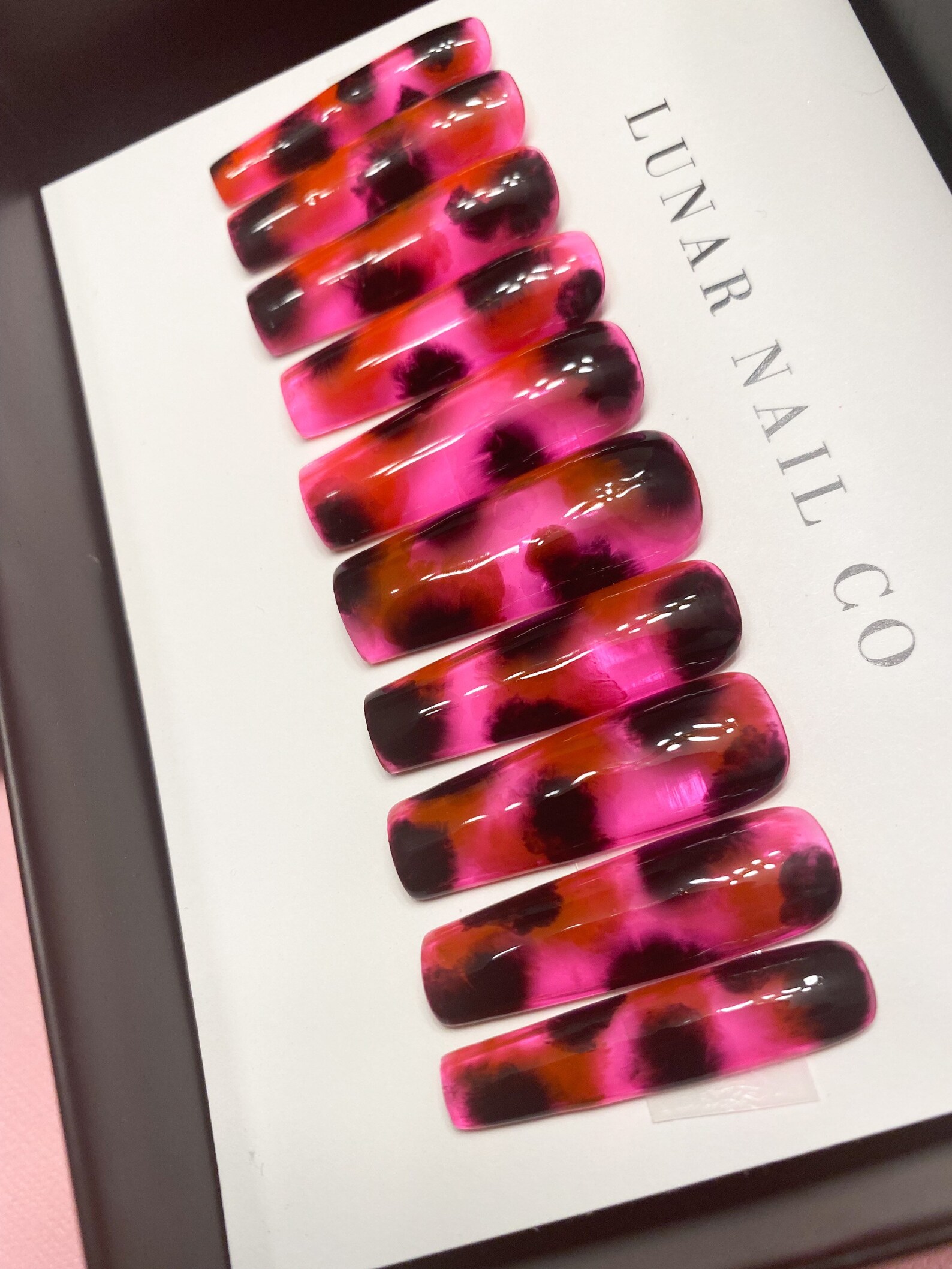 Pink Tortoise Press on Nails | Tortoise Shell | Summer Neon Nails ...