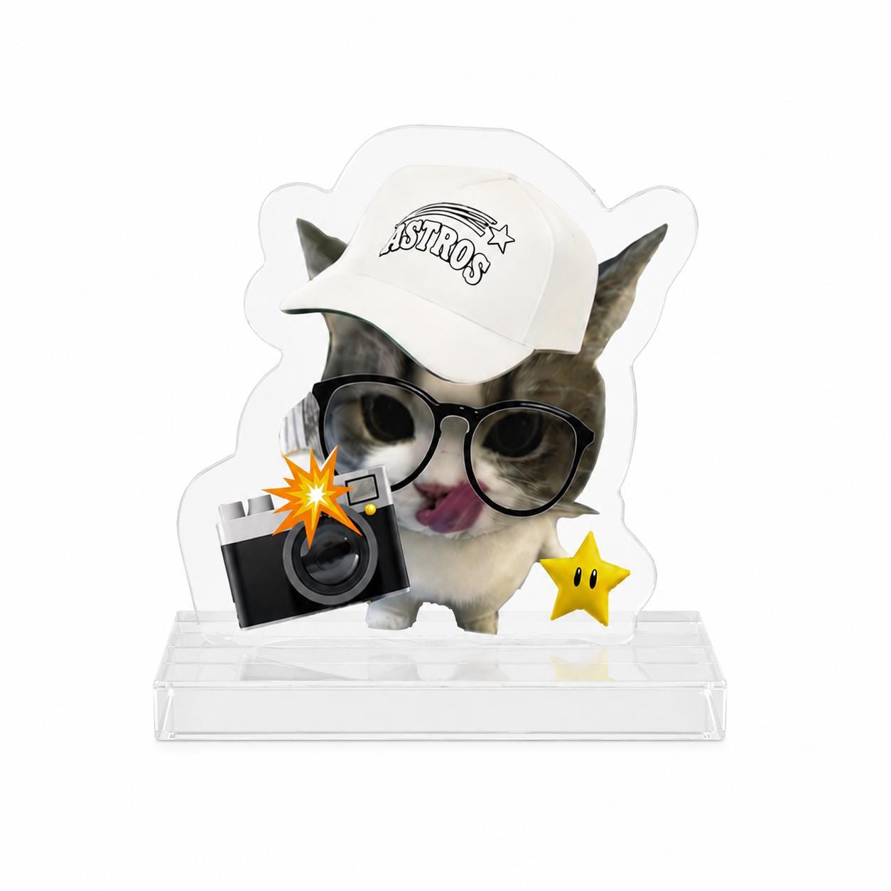 Meme Cat Acrylic Standee | Viral Cat Desk Decor, Kawaii Figure, Room ...