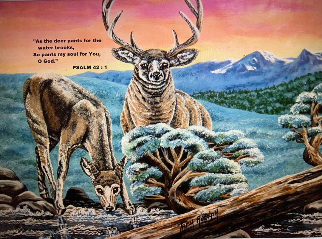 Christian Deer Pants Print for Psalm 42:1 (CANVAS or Regular Print) of ...