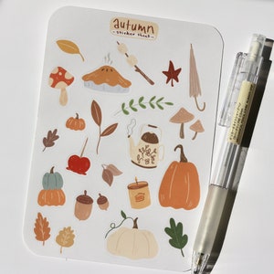 Autumn Theme Sticker Sheet Planner & Journal Stickers - Etsy