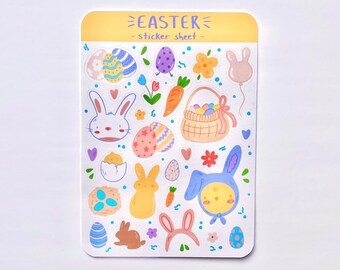Personalized Easter Bunny Holographic Laminated Vinyl Sticker Sheet - Etsy