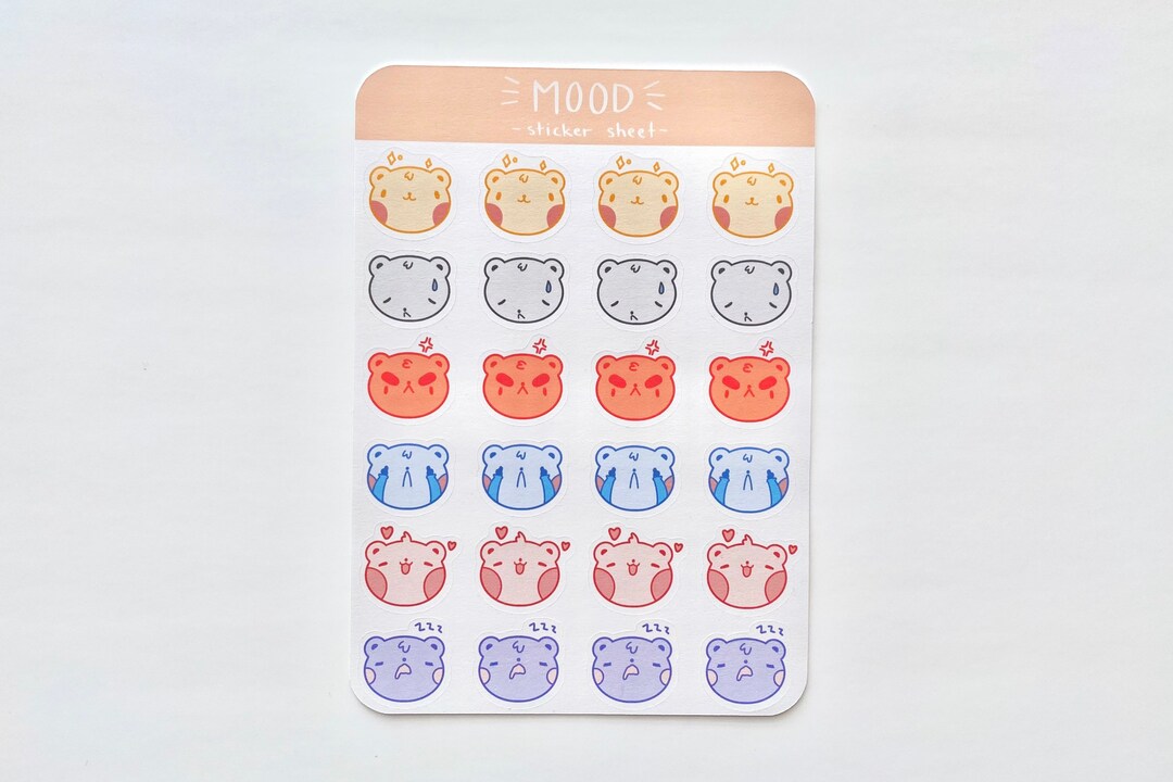 Bears Mood Sticker Sheet Planner & Journal Stickers - Etsy