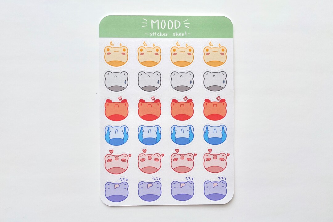 Froggy Mood Sticker Sheet Planner & Journal Stickers - Etsy