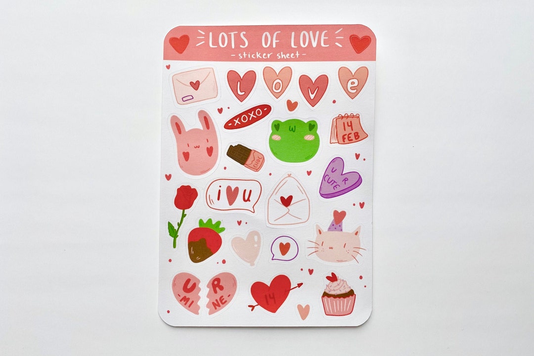 Lots of Love Sticker Sheet - Planner & Journal Stickers - Etsy